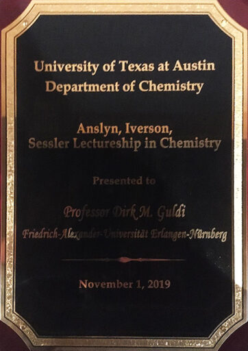 Prof. Dr. Dirk M. Guldi erhält Anslyn, Iverson, Sessler Lectureship ...