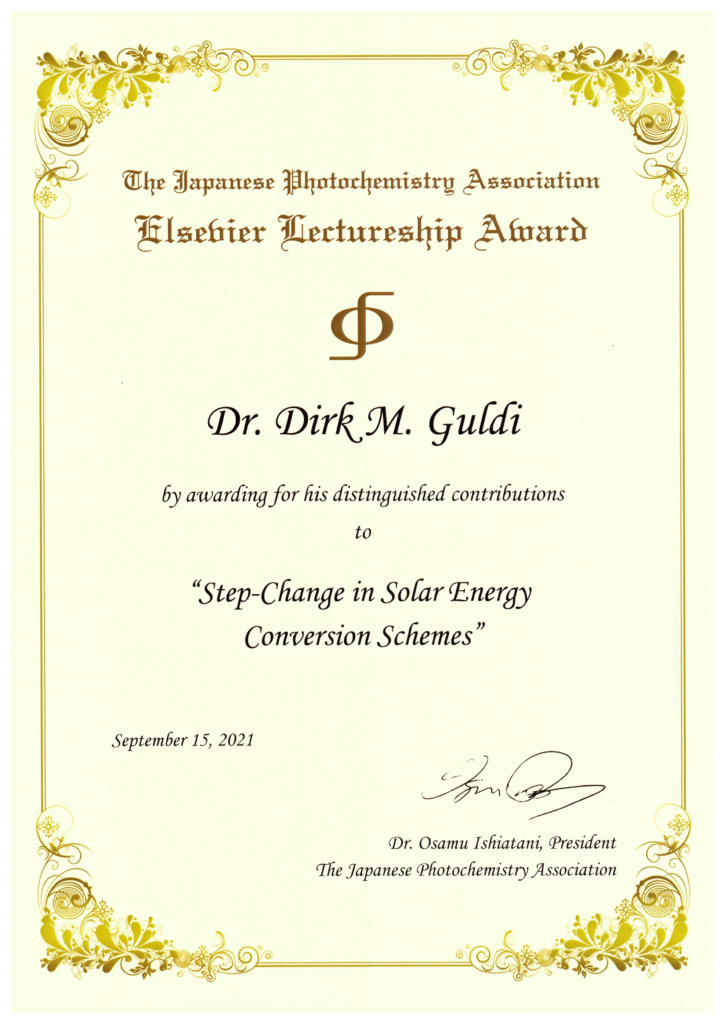 Prof. Dr. Dirk M. Guldi erhält Elsevier Lectureship Award - Department ...